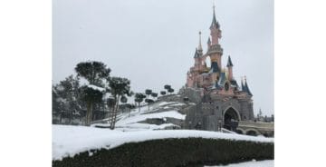 Snowfall turns Disneyland Paris into a winter wonderland