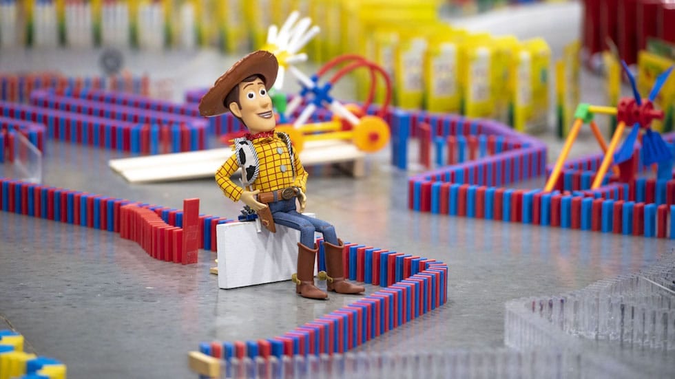 Disney builds 32,000-piece domino maze to celebrate Toy Story Land