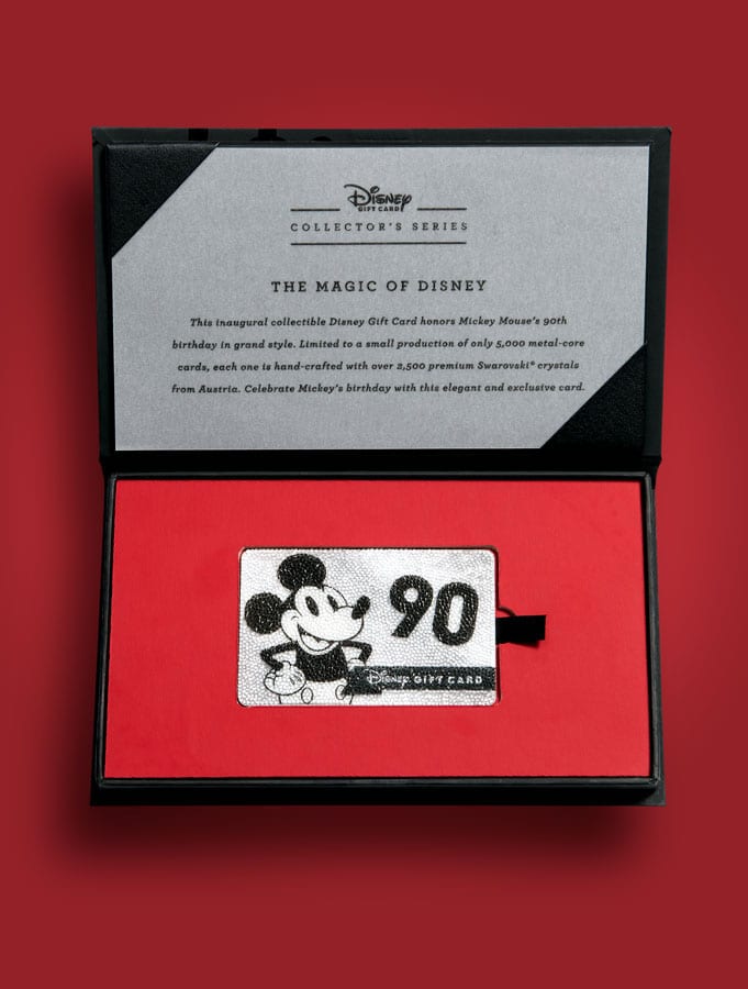 A Disney gift card covered in Swarovski crystals for the ultimate ...