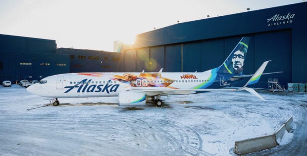 Captain Marvel takes to the skies with special-edition Alaska Airlines ...