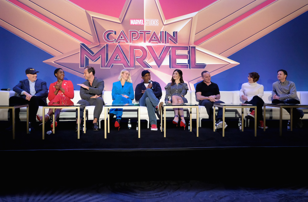 Cast of 'Captain Marvel' discuss representation and the '90s at press ...