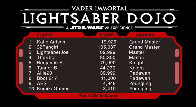'Lightsaber Dojo, A Star Wars VR Experience' now available at select ...