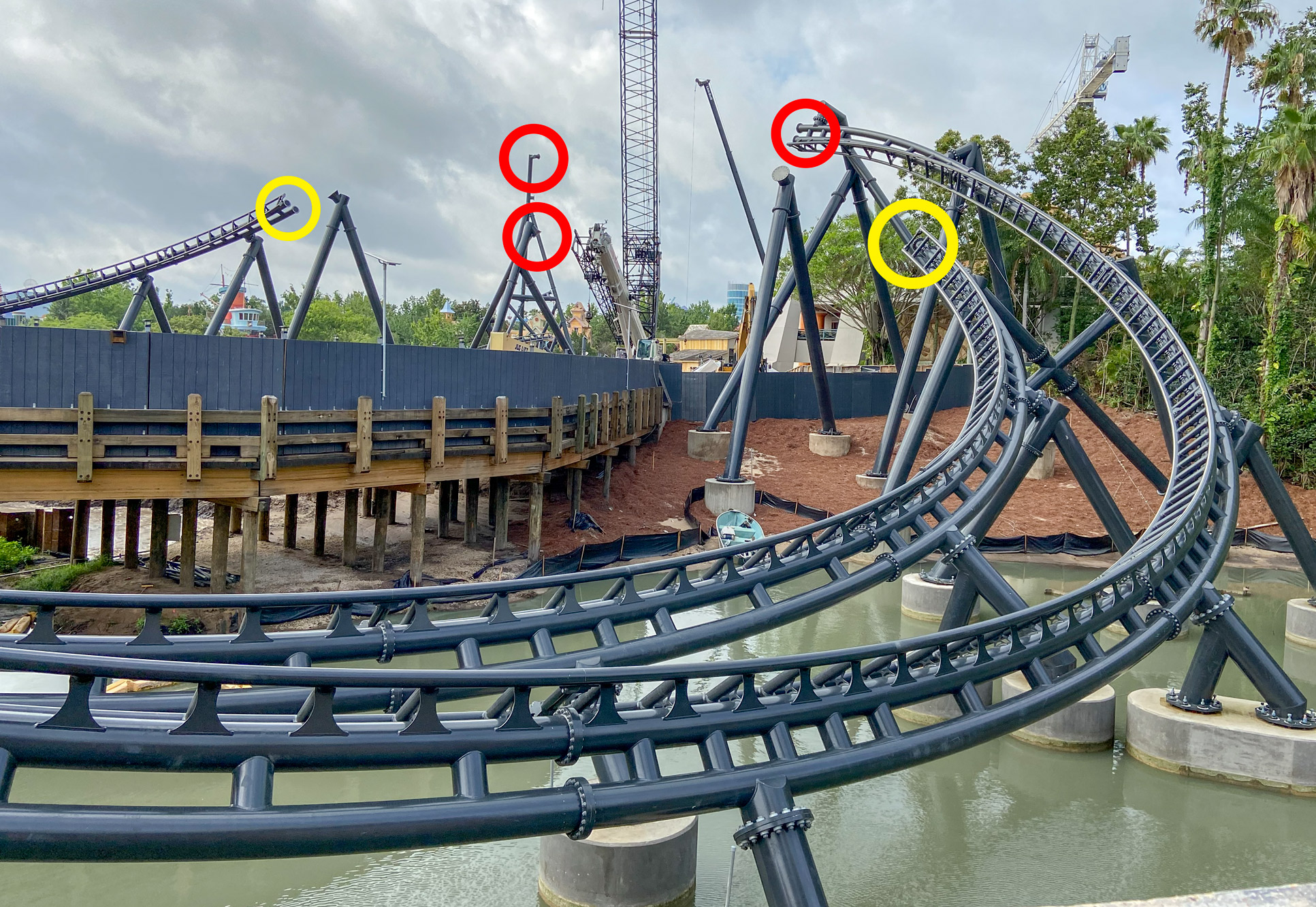 Photo Update: Jurassic Park ‘Velocicoaster’ adds new track maneuvers