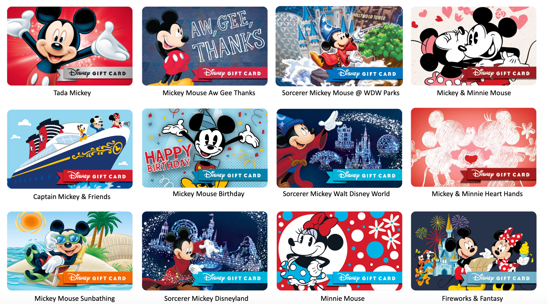 shopDisney introduces over 60 new Disney gift card designs