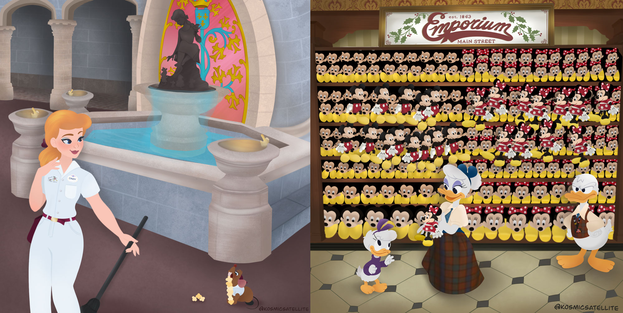 Artist creates Disney characters as working Disney Parks Cast Members