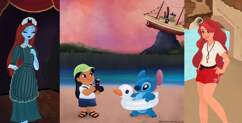Artist creates Disney characters as working Disney Parks Cast Members