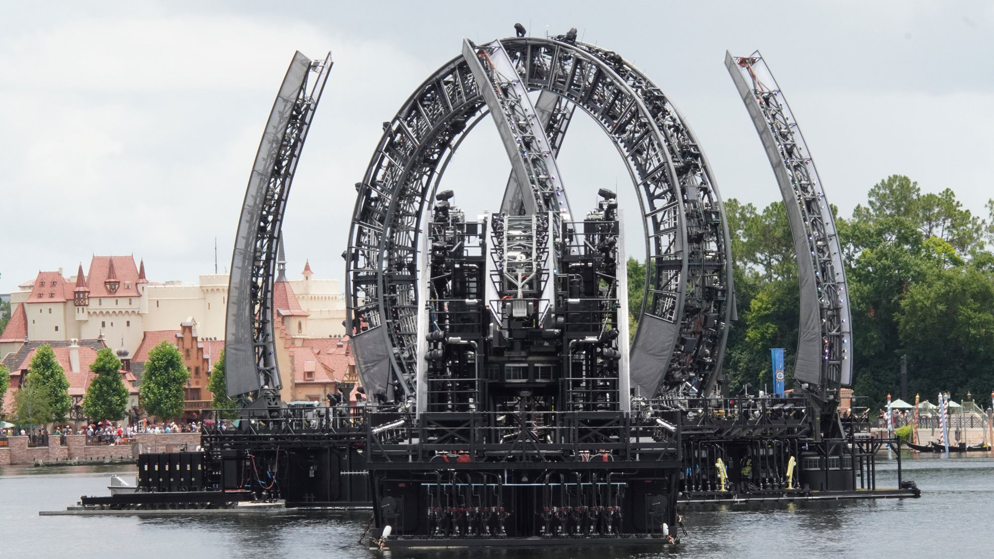 New lighting effects being tested on Epcot's 'Harmonious' barges