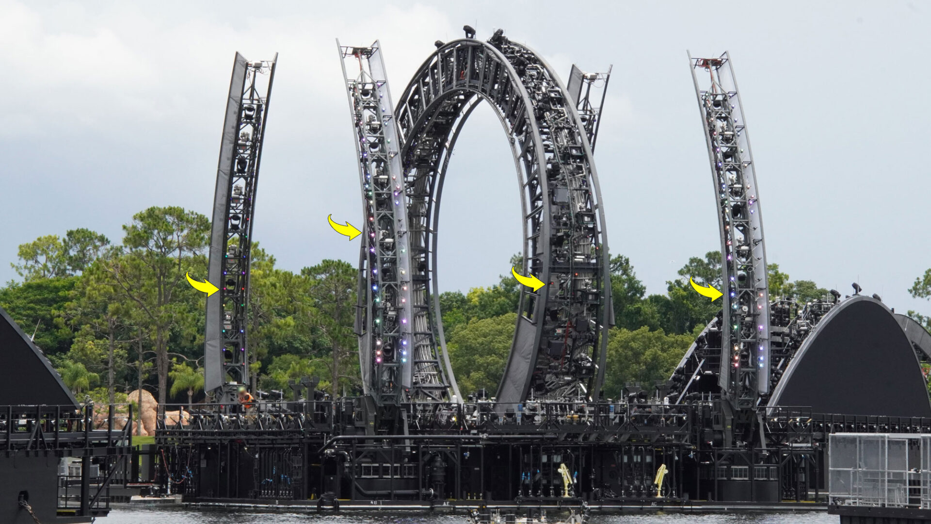 New lighting effects being tested on Epcot's 'Harmonious' barges
