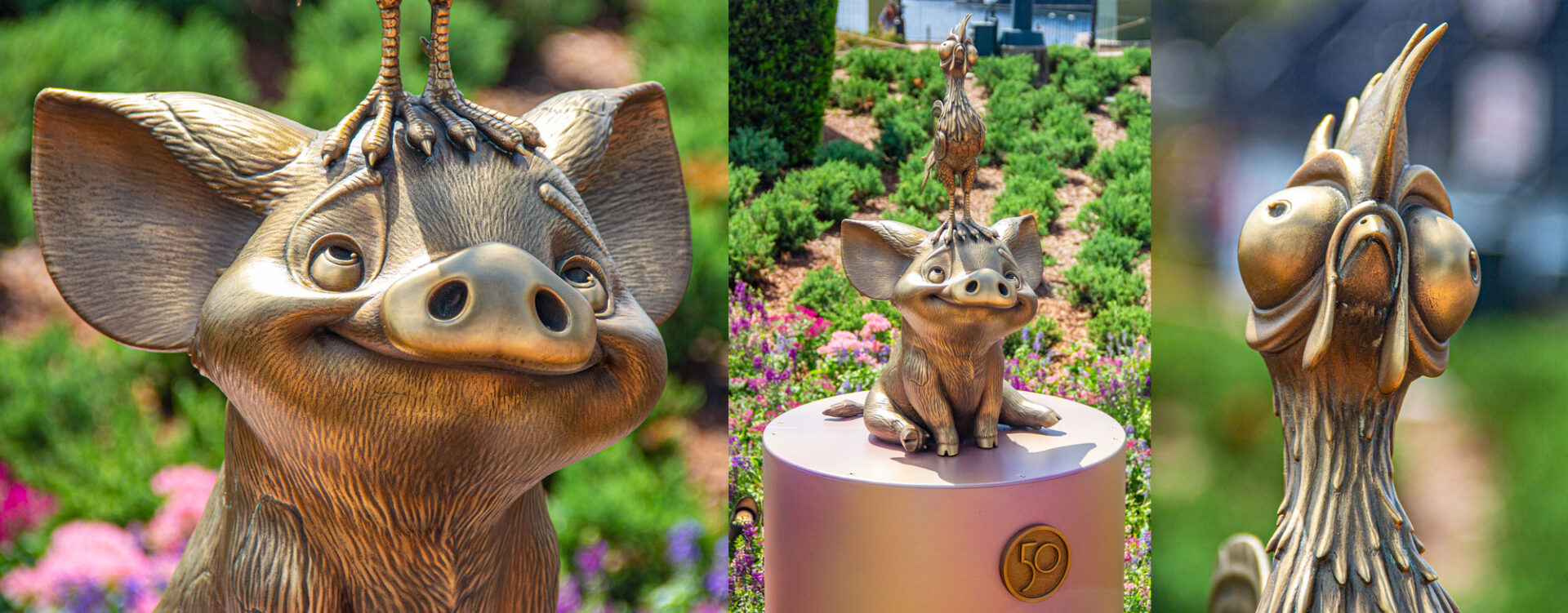 Walt Disney World gold Fab 50 statues added to Magic Kingdom and Epcot