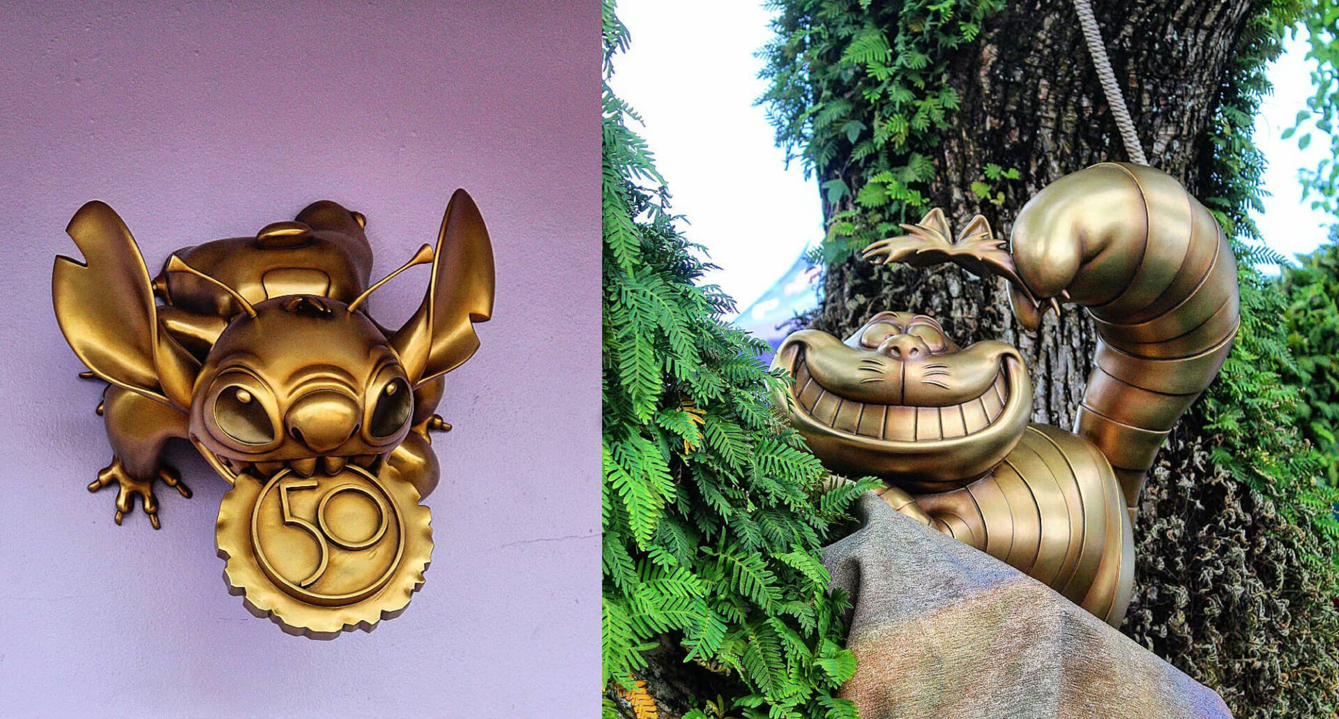 Walt Disney World gold Fab 50 statues added to Magic Kingdom and Epcot