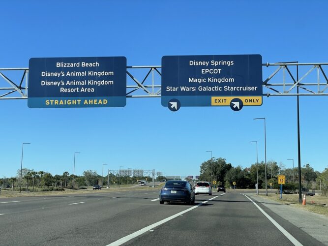 Disney World road signs are switching from purple to blue