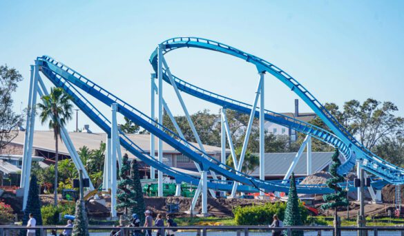 SeaWorld's Pipeline Surf Coaster completes track installation