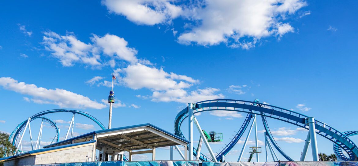 SeaWorld's Pipeline Surf Coaster completes track installation