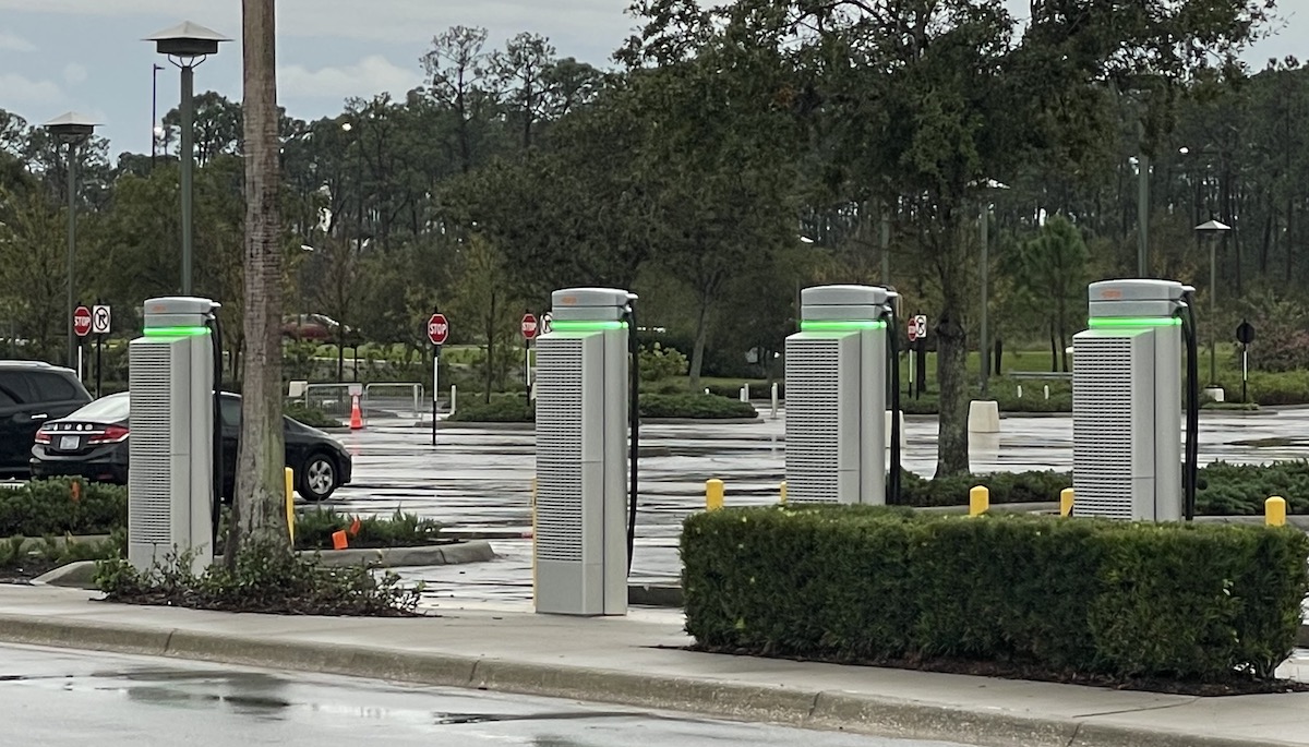 Where can I charge my electric vehicle at Walt Disney World?