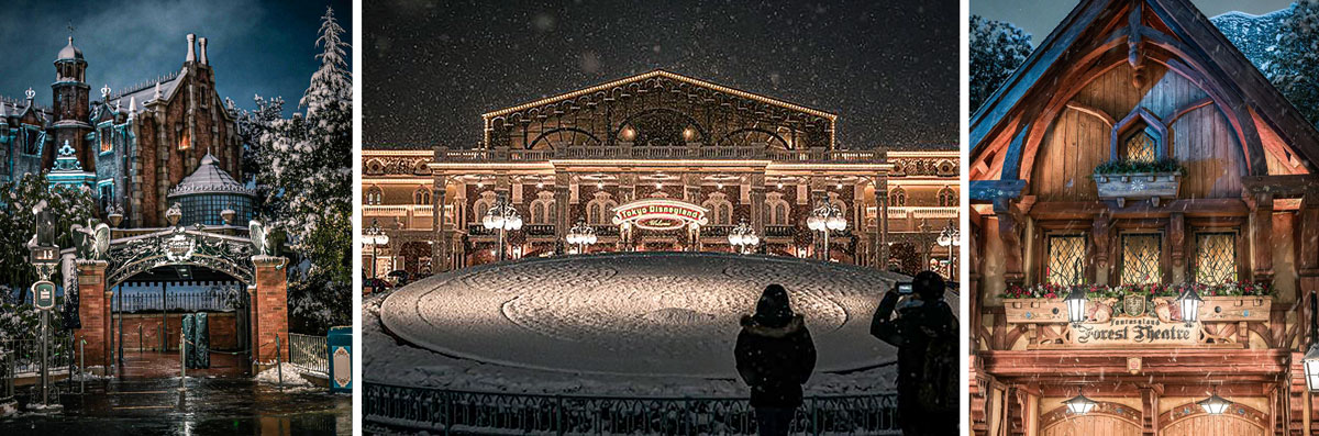 Photographer's majestic photos of Tokyo Disneyland in the snow