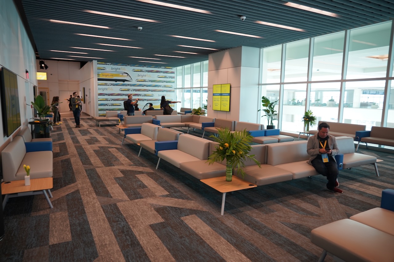 Inside the Brightline Train Station in Orlando