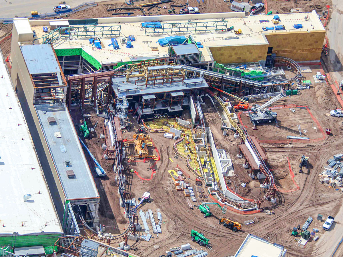 Donkey Kong roller coaster construction has begun theming work