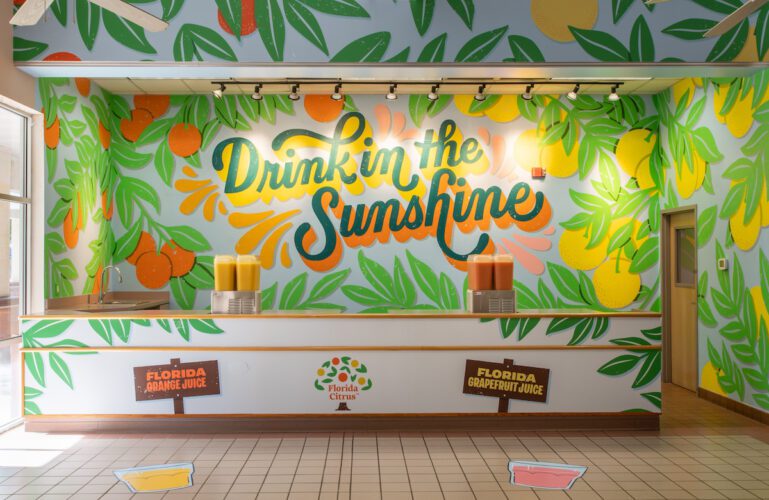 Florida Welcome Center debuts new mural for Orange Juice Day