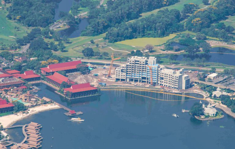 Disney's Polynesian DVC Tower stands out on Seven Seas Lagoon