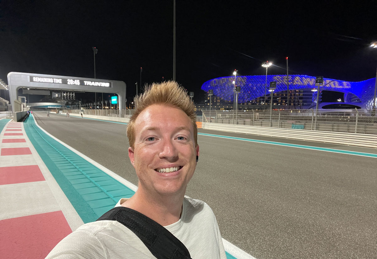 Visiting the famous YAS Marina Circuit F1 track for free
