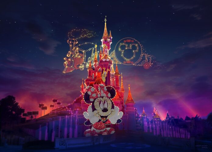 Disney Electrical Sky Parade with drones lights up Disneyland Paris