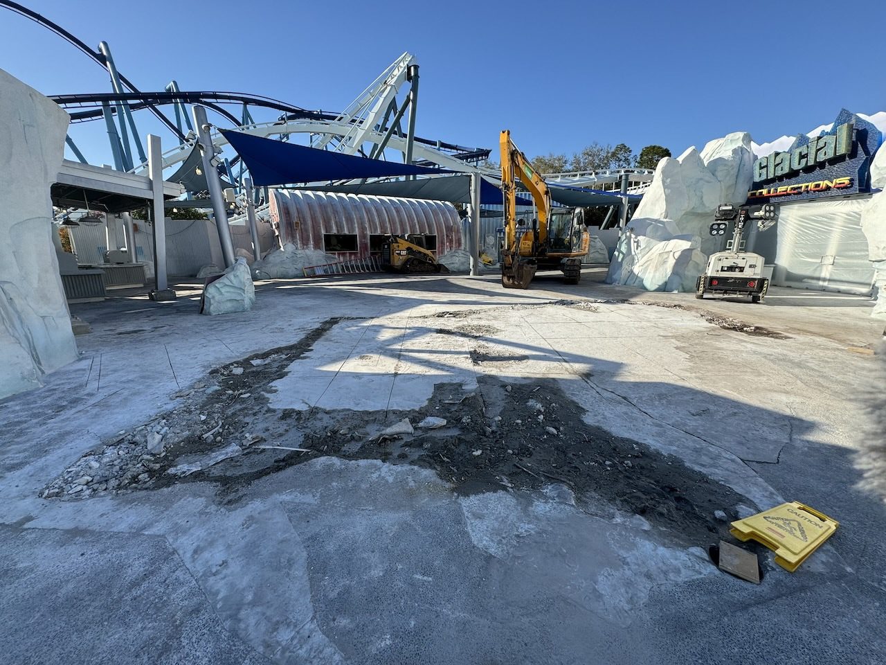 Inside Seaworld's Penguin Trek roller coaster construction site