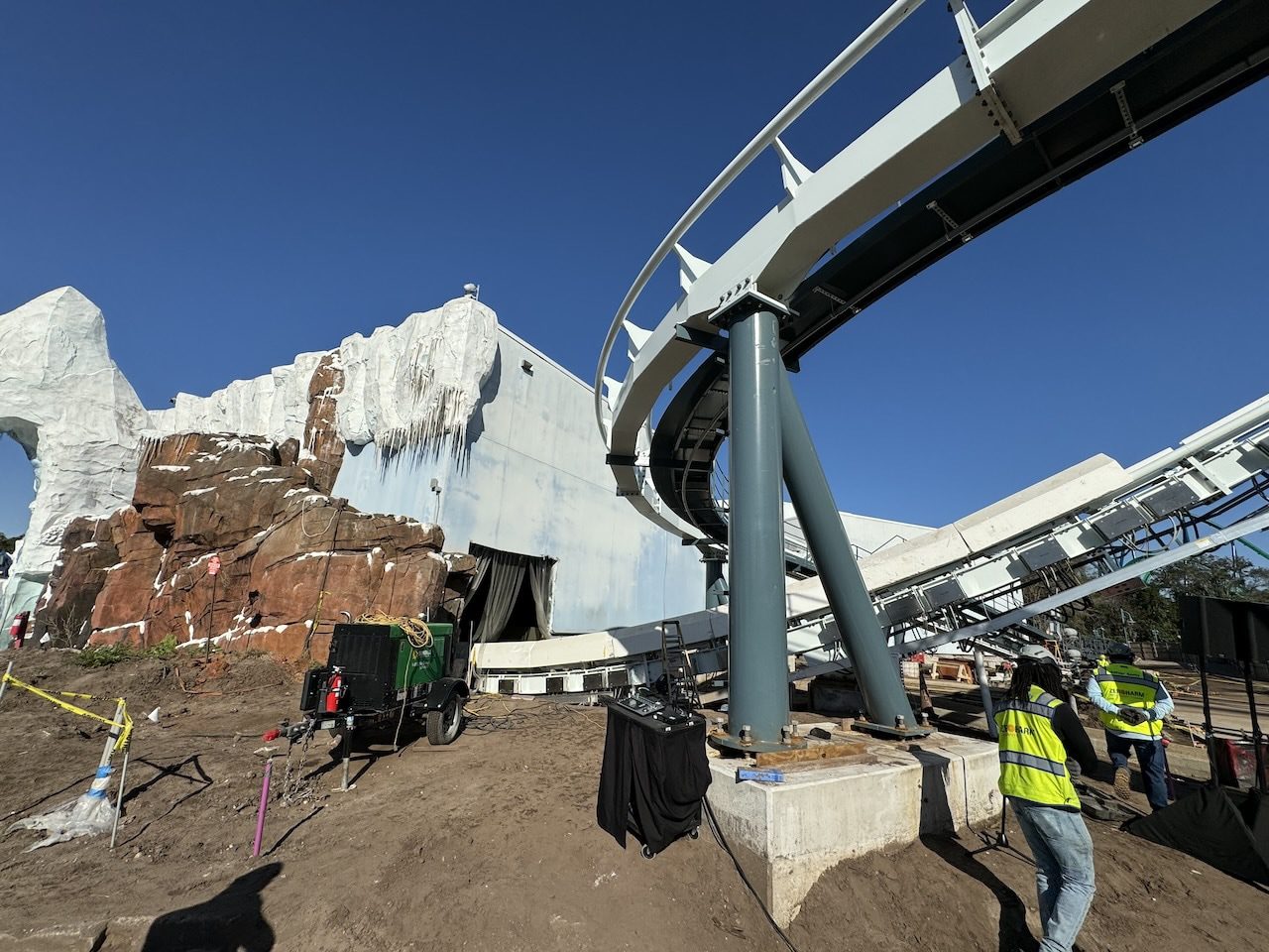 Inside Seaworld's Penguin Trek roller coaster construction site