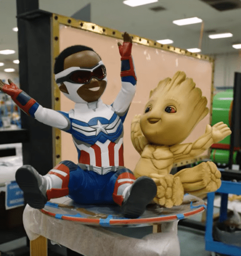 Marvel characters in 'It's a Small World with Groot' at Tokyo Disney