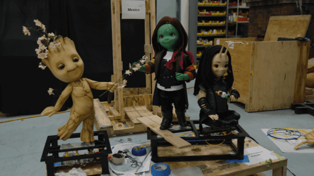 Marvel characters in 'It's a Small World with Groot' at Tokyo Disney