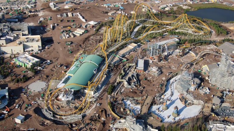 Construction update: Starfall Racers coaster train at Epic Universe