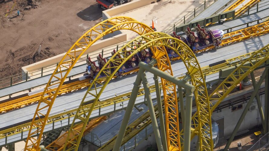 Construction update: Starfall Racers coaster train at Epic Universe