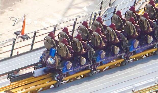 Construction update: Starfall Racers coaster train at Epic Universe