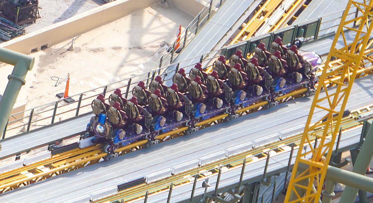 Construction update: Starfall Racers coaster train at Epic Universe