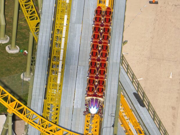 Construction update: Starfall Racers coaster train at Epic Universe