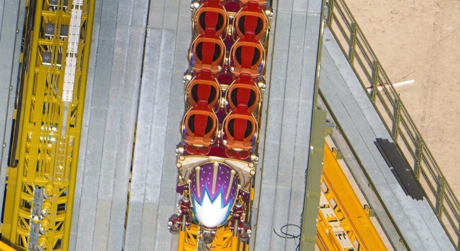 Construction update: Starfall Racers coaster train at Epic Universe