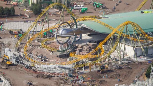 Construction update: Starfall Racers coaster train at Epic Universe