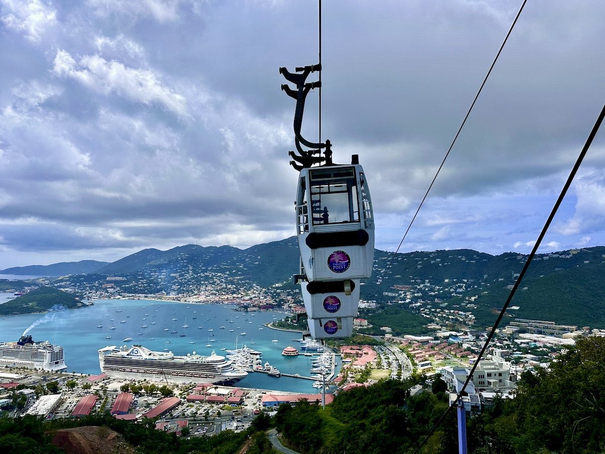 The Skyride to Paradise Point offers sky-high views of St. Thomas
