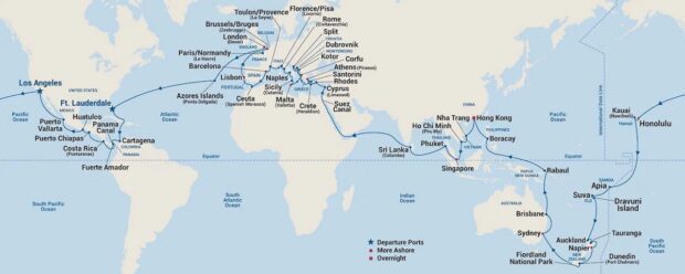 114-day World Cruise onboard Coral Princess will visit 52 ports