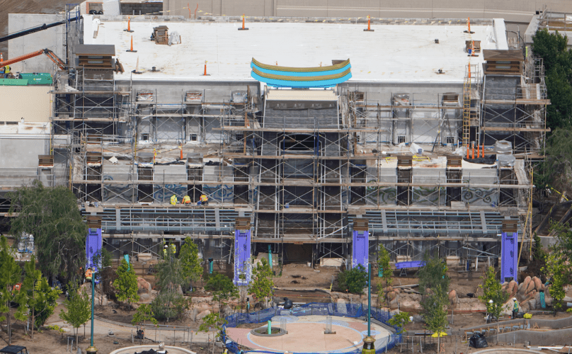 Epic Universe construction update: entrance sign, Chronos tower