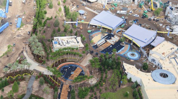 Epic Universe construction update: entrance sign, Chronos tower