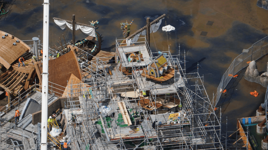 Epic Universe construction update: Toothless, Hiccup in Isle of Berk