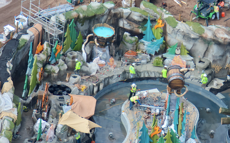 Epic Universe construction update: Toothless, Hiccup in Isle of Berk