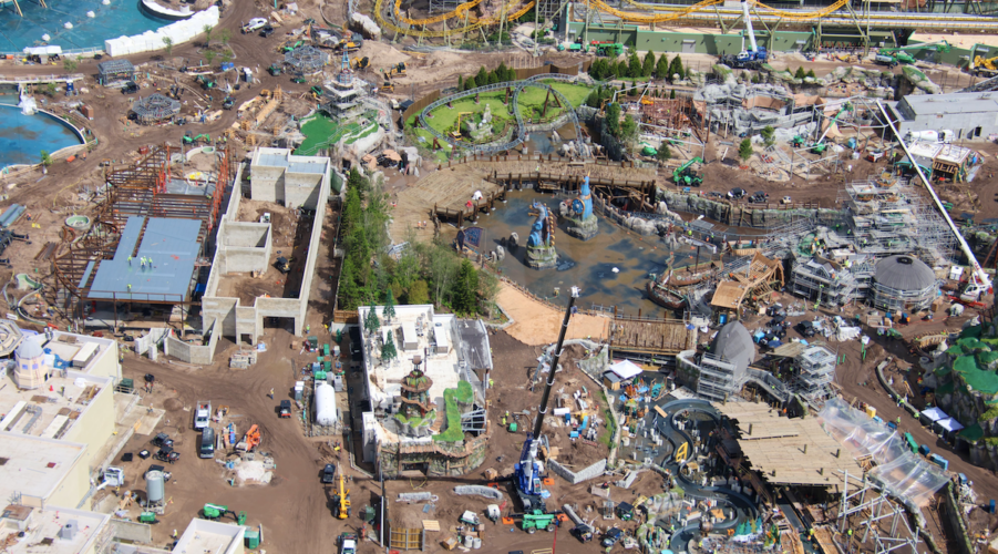 Epic Universe construction update: Toothless, Hiccup in Isle of Berk