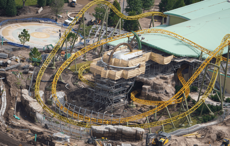 Epic Universe construction update: entrance sign, Chronos tower