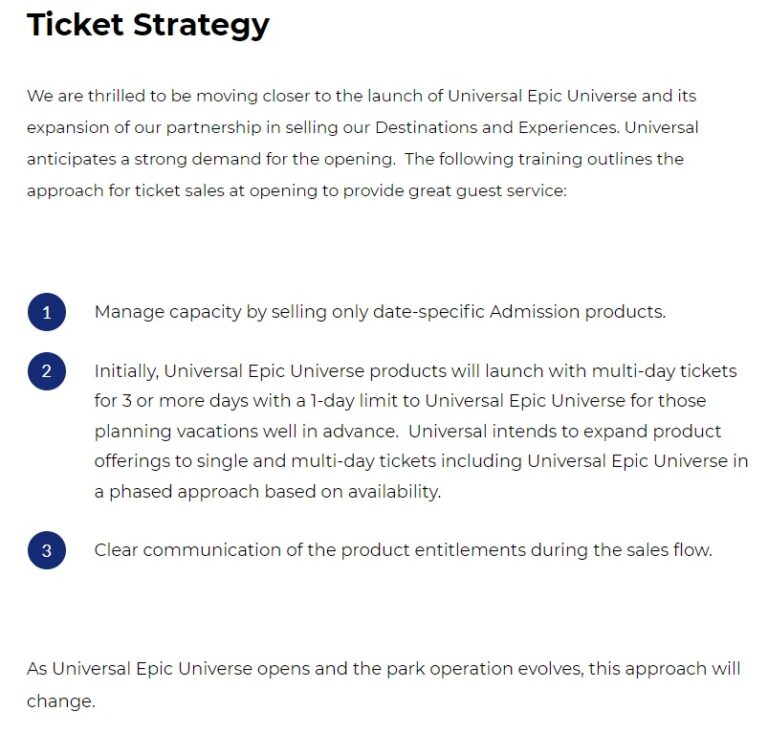 Epic Universe: No single-day tickets or park hopping at first