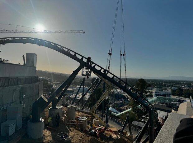 Fast & Furious: Hollywood Drift coaster construction at Universal
