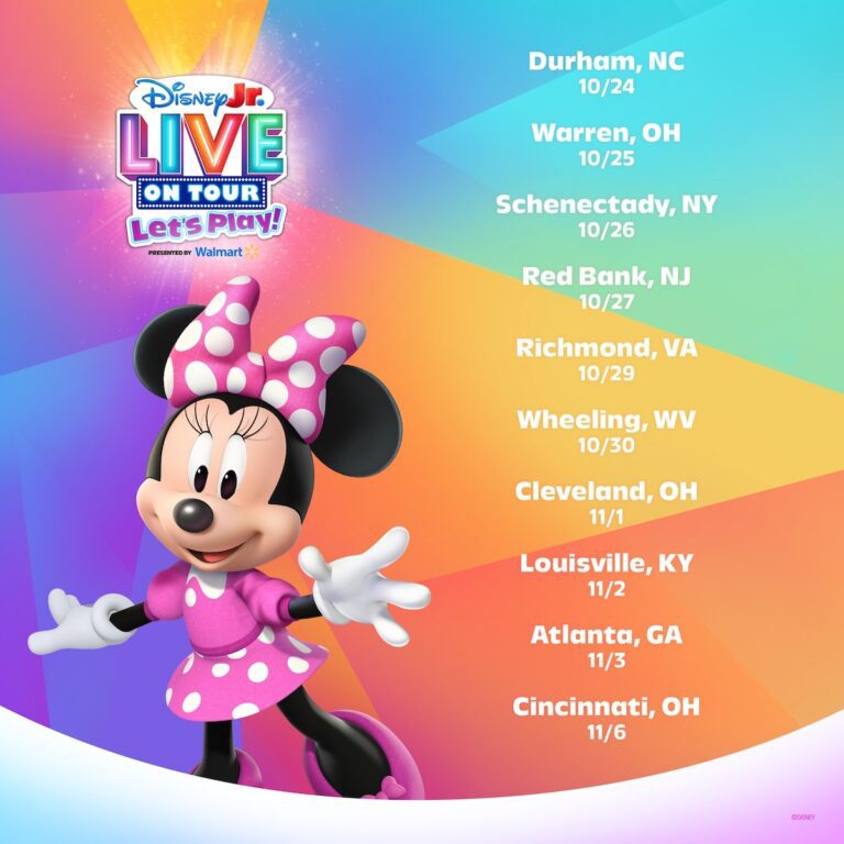 Disney Jr. Live on Tour: Let's Play! fall 2024 dates and characters