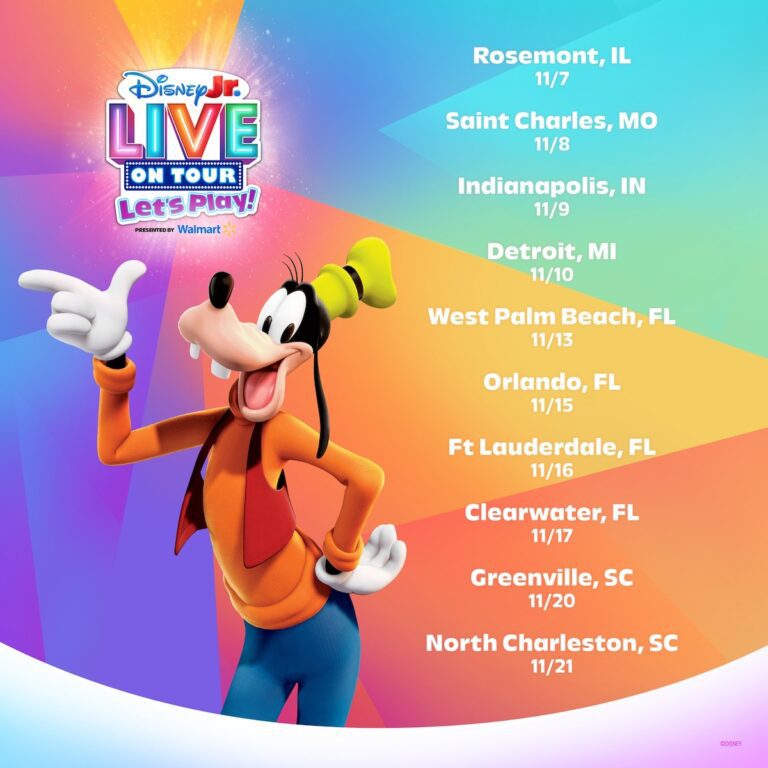 Disney Jr. Live on Tour: Let's Play! fall 2024 dates and characters
