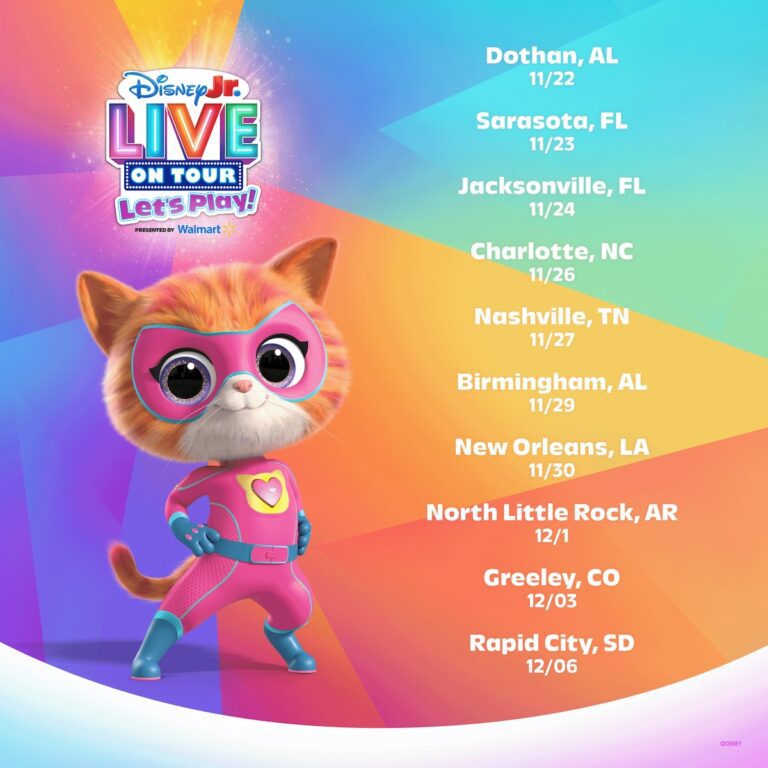 Disney Jr. Live on Tour: Let's Play! fall 2024 dates and characters