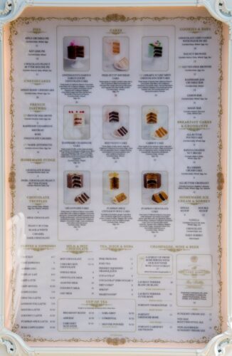 Cake Bake Shop Bakery menu with prices at Disney's BoardWalk